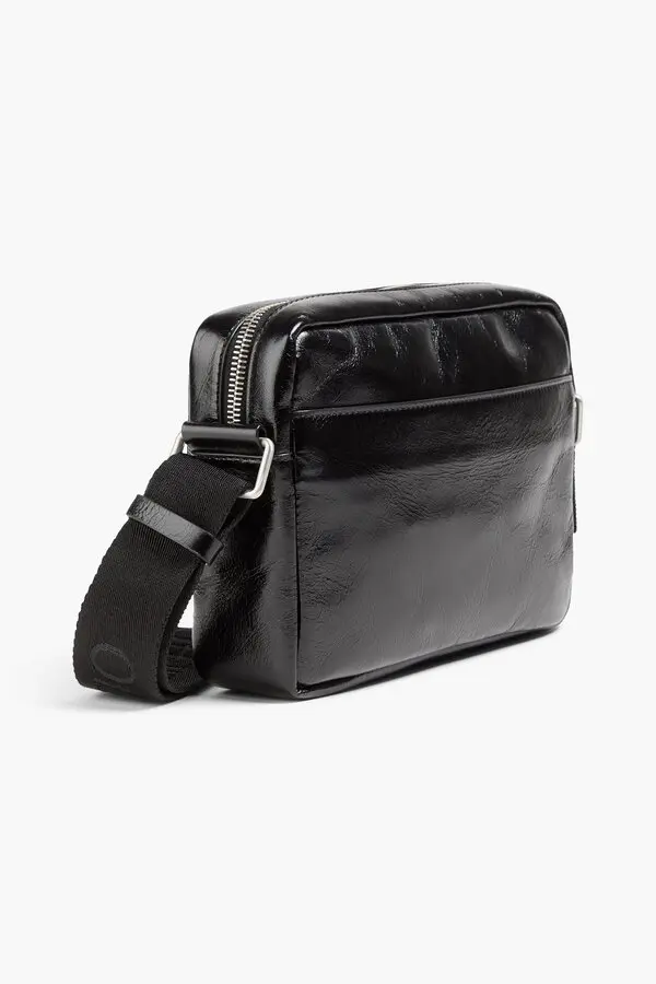 Off-White Embossed Cracked-leather Messenger Bag