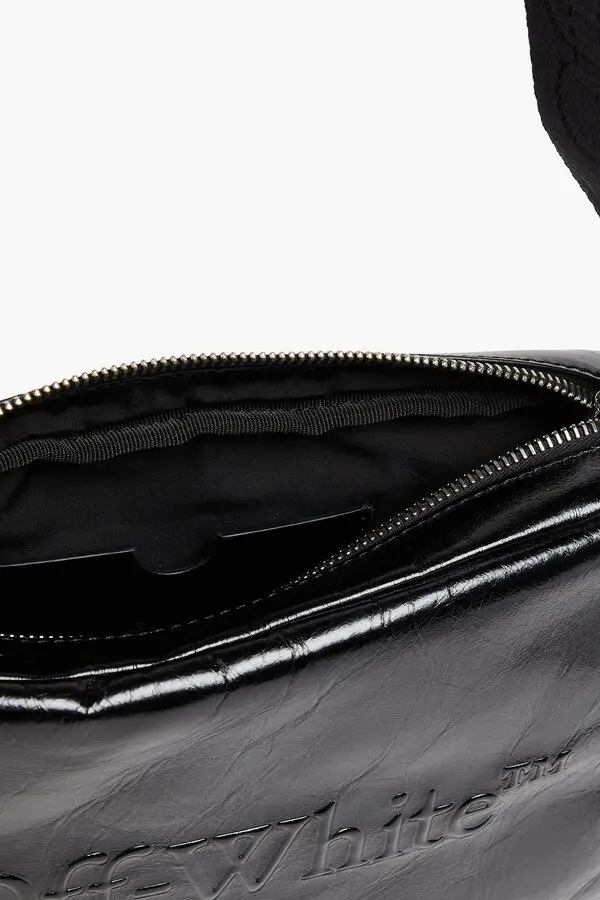 Off-White Embossed Cracked-leather Messenger Bag