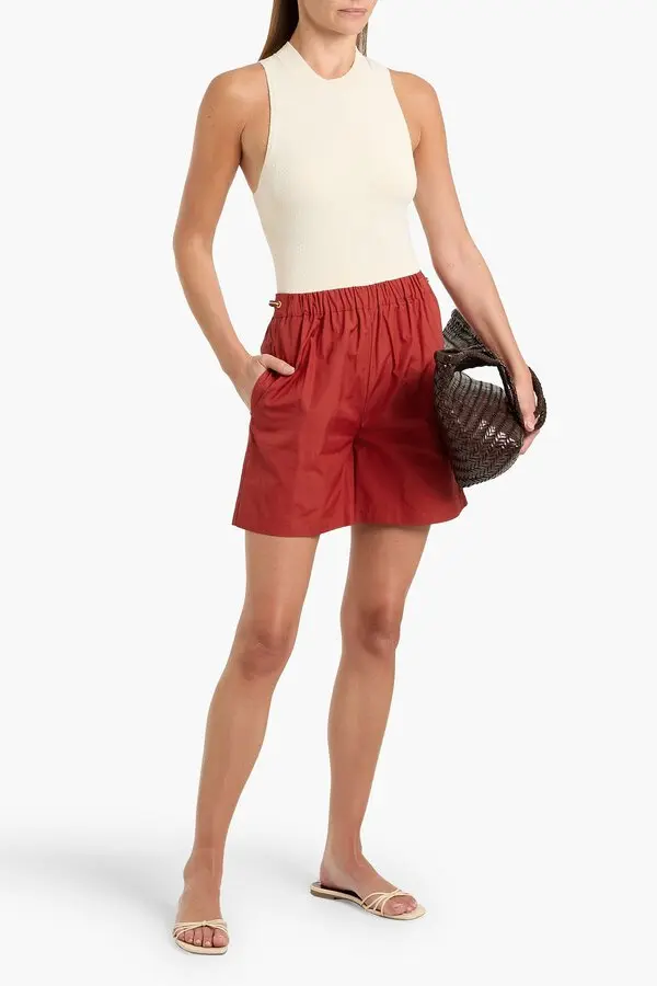 Max Mara Haway Cotton-poplin Shorts - Brick