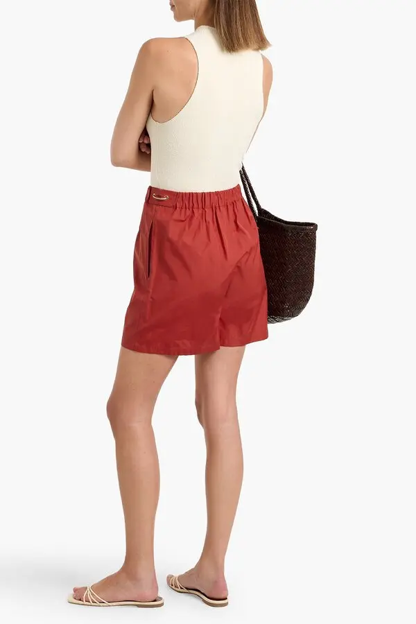 Max Mara Haway Cotton-poplin Shorts - Brick