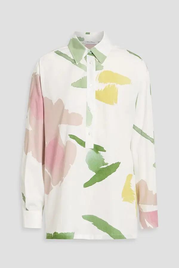 Max Mara Verace Printed Cotton-poplin Shirt