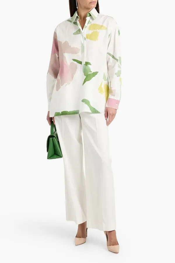 Max Mara Verace Printed Cotton-poplin Shirt