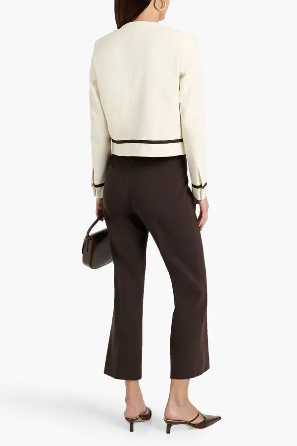 Max Mara Fiorito Grosgrain-trimmed Cotton-twill Jacket