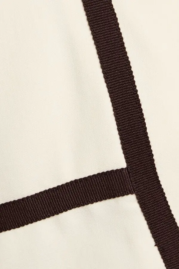 Max Mara Fiorito Grosgrain-trimmed Cotton-twill Jacket
