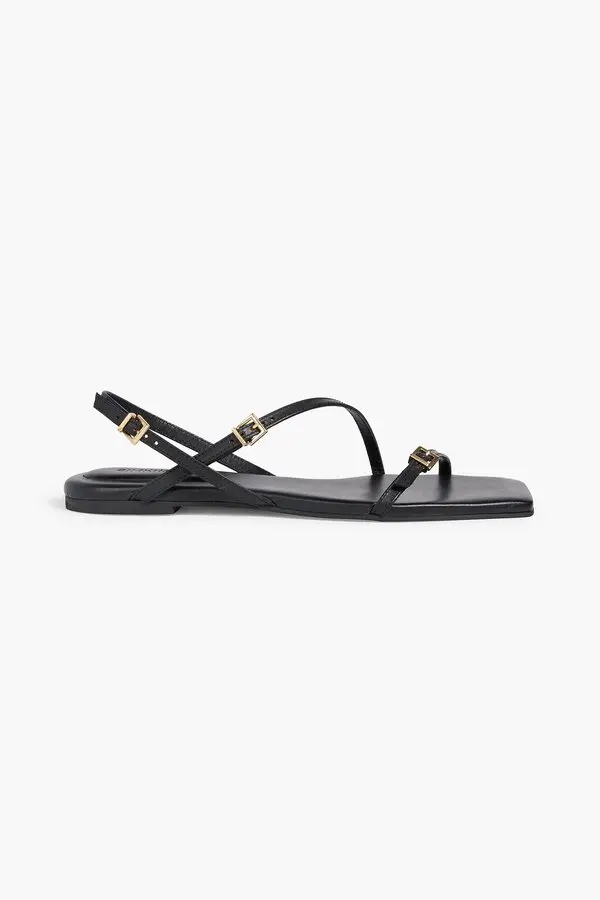 Simkhai Carey Leather Slingback Sandals - Black