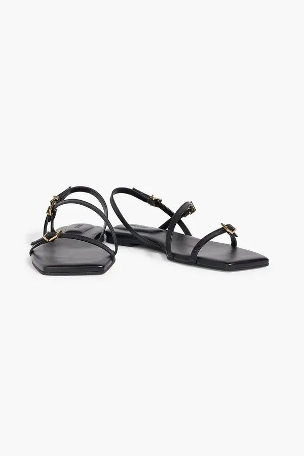 Simkhai Carey Leather Slingback Sandals - Black