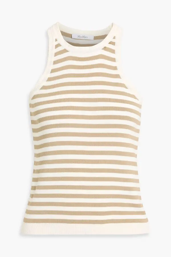 Max Mara Arnes Striped Tank - Beige