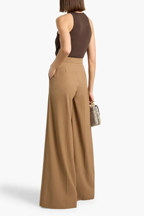Max Mara Ninfa Wool-twill Wide-leg Pants - Camel