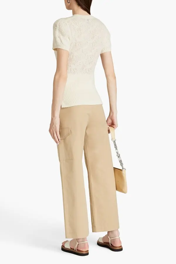 3.1 Phillip Lim Brushed Pointelle-knit Alpaca-blend Top