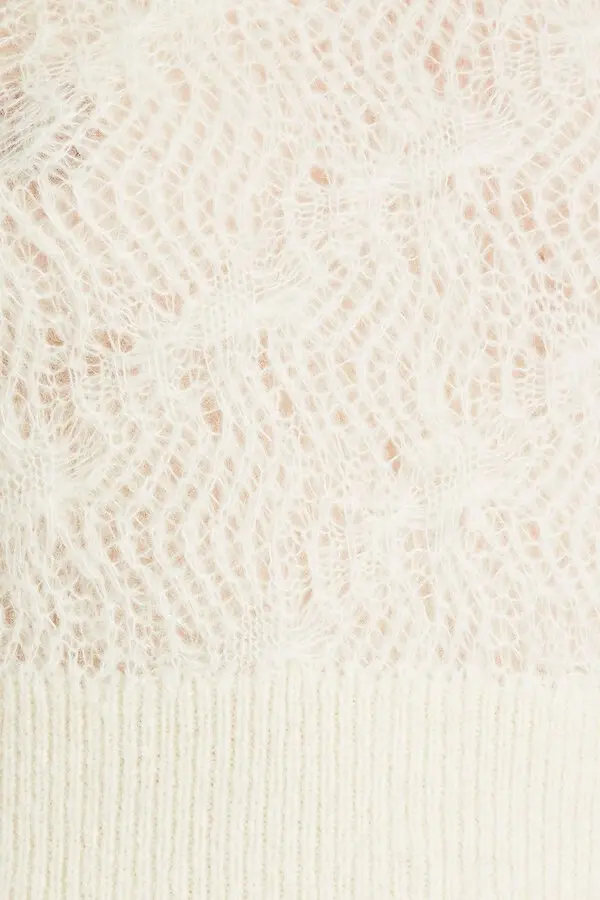 3.1 Phillip Lim Brushed Pointelle-knit Alpaca-blend Top