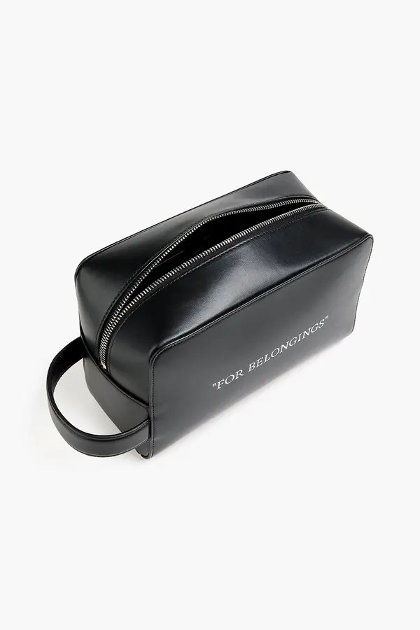 Off-White Printed Leather Wash Bag