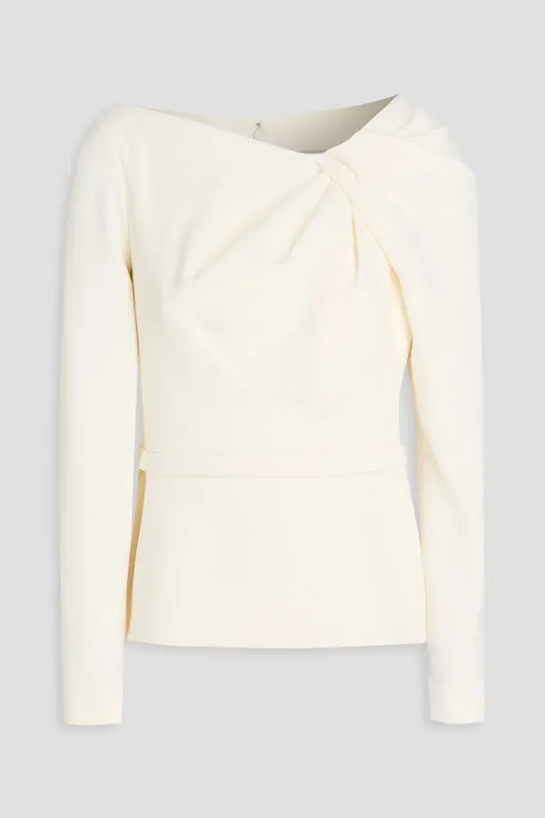 Safiyaa Manya Draped Crepe Top - Ivory