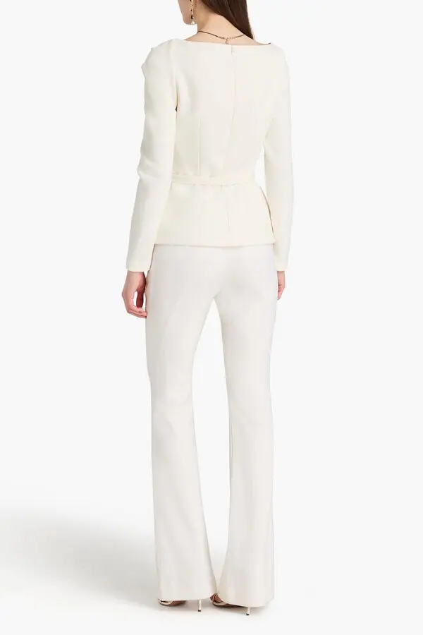Safiyaa Manya Draped Crepe Top - Ivory