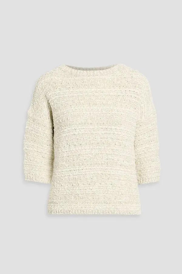 Max Mara Arda Metallic Cotton-blend Sweater - Ivory