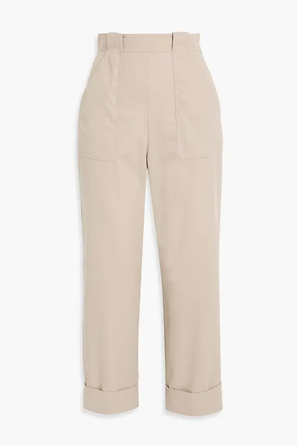Max Mara Palio Cottontwill Straight Leg Pants - Neutral
