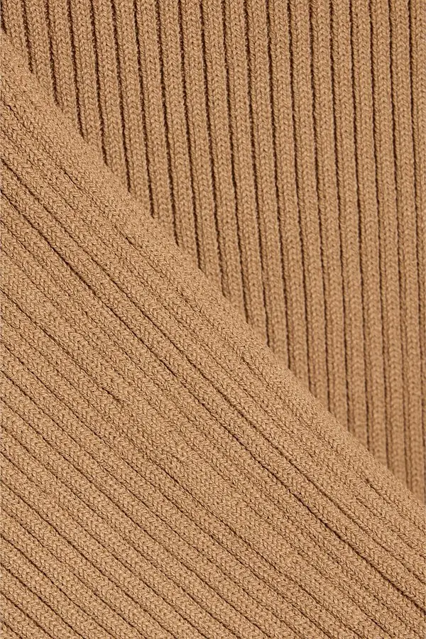 Max Mara Arcella Cropped Ribbed-knit Top - Camel