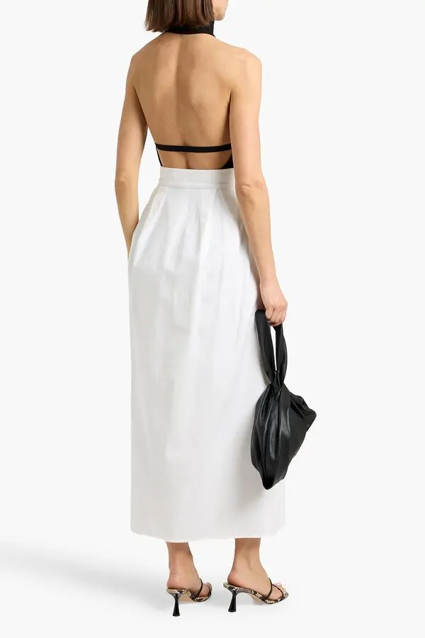 Max Mara Apogeo Open-back Stretch-knit Bodysuit
