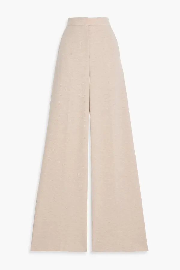 Max Mara Corea Cotton And Woolblend Wideleg Pants - Beige