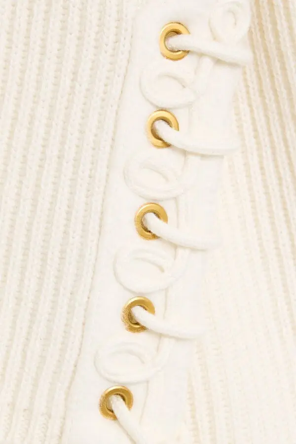 Max Mara Ghinea Ribbed Wool And Cashmere-blend Turtleneck Mini Dress - Ivory