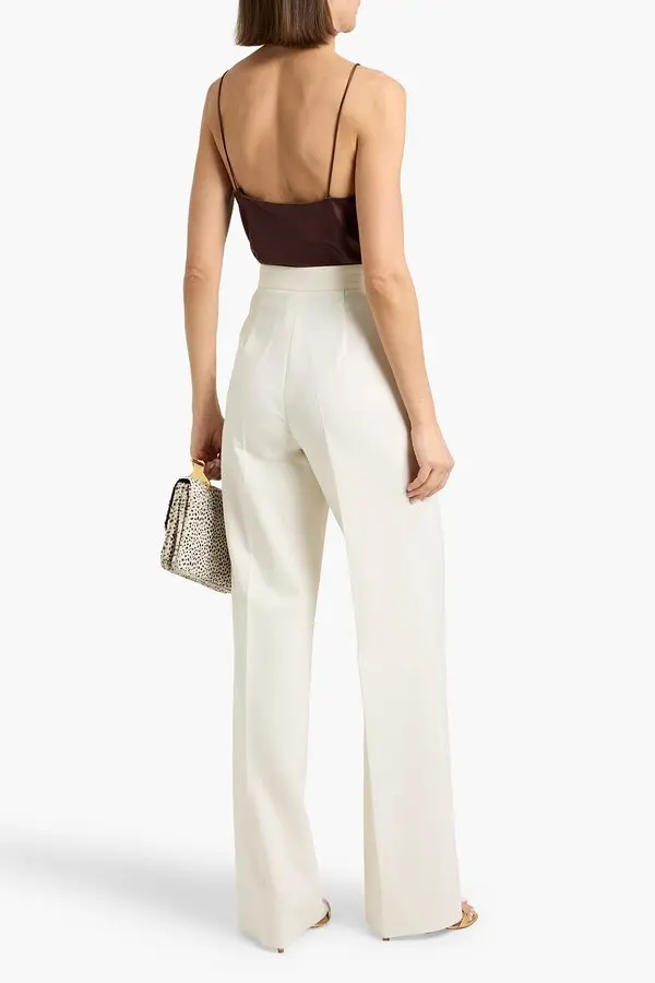 Max Mara Polonia Wool-blend Wide-leg Pants - Ivory