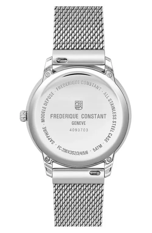 FREDERIQUE CONSTANT Classics Moneta Moonphase Mesh Strap Watch