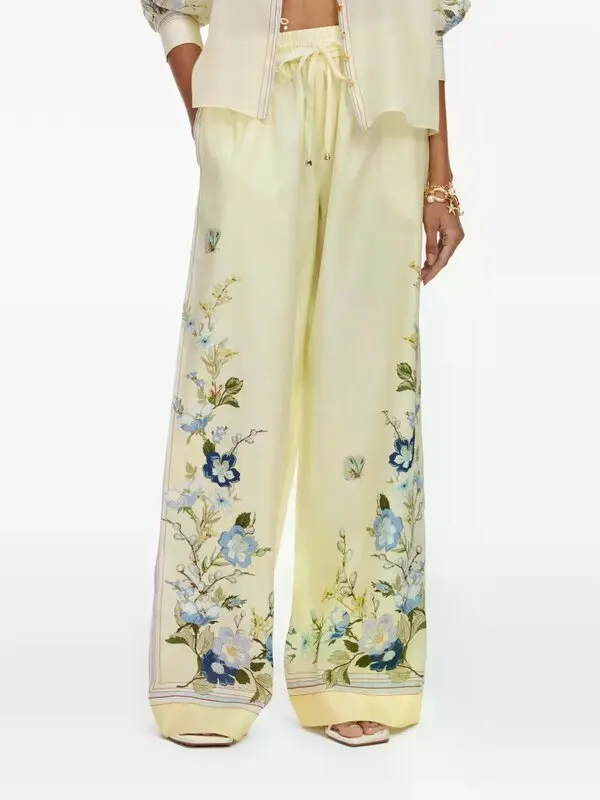 SELF-PORTRAIT Floral-print Palazzo Pants