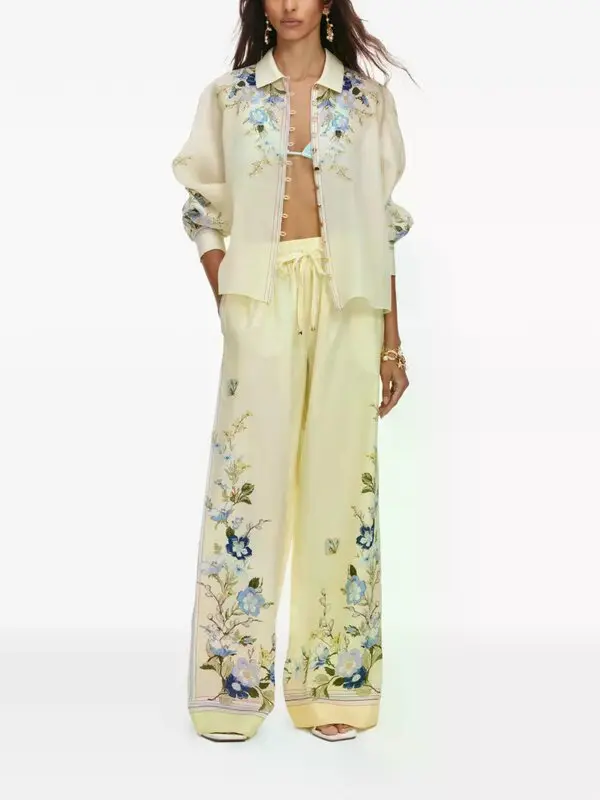 SELF-PORTRAIT Floral-print Palazzo Pants