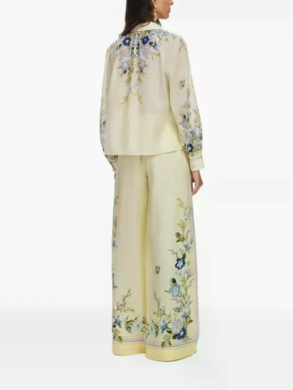 SELF-PORTRAIT Floral-print Palazzo Pants