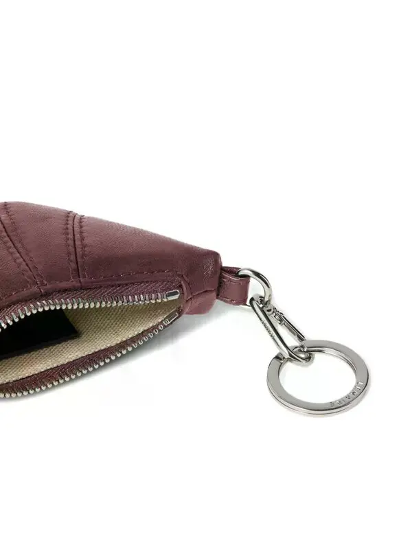 LEMAIRE Mini Croissant Zipped Leather Keyring - Red