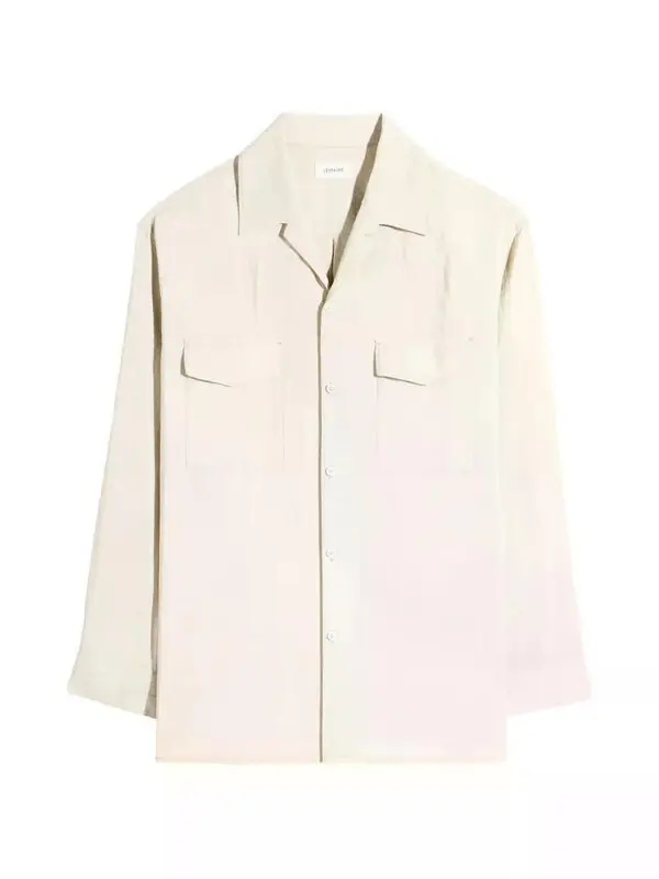 LEMAIRE Convertible Collar Shirt In Dry Silk