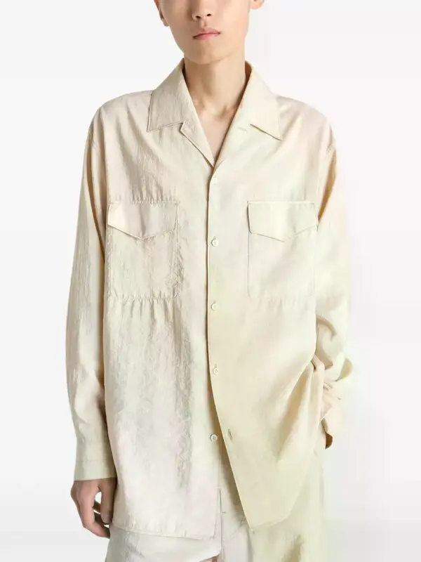 LEMAIRE Convertible Collar Shirt In Dry Silk