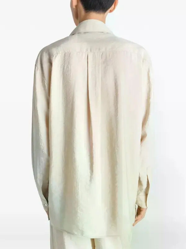 LEMAIRE Convertible Collar Shirt In Dry Silk