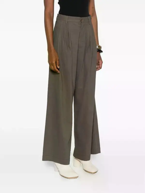 UMA WANG Pleated Palazzo Pants - Green