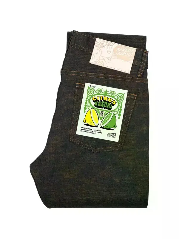 Naked & Famous Denim Weird Guy Citrus Kasuri Selvedge Jeans - Blue
