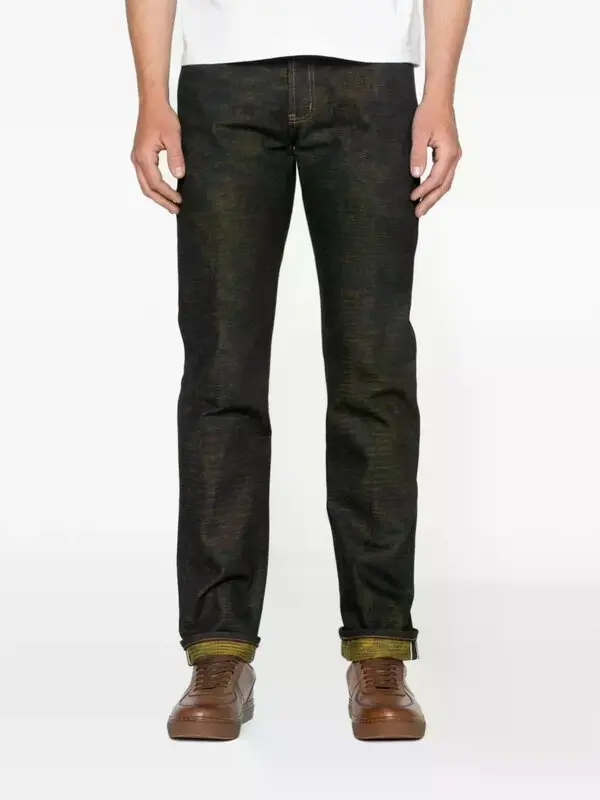 Naked & Famous Denim Weird Guy Citrus Kasuri Selvedge Jeans - Blue