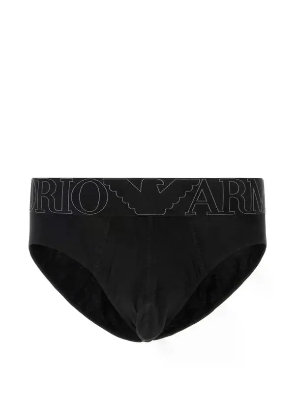 Emporio Armani Logo Briefs - Black