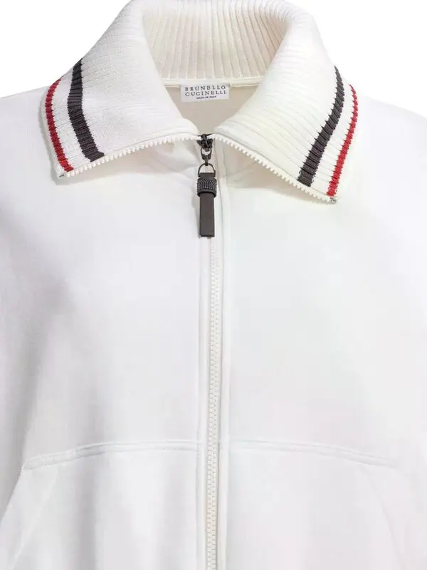 Brunello Cucinelli Striped Zip Sweatshirt