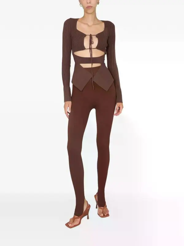 ANDREĀDAMO Tie-front Ribbed Top