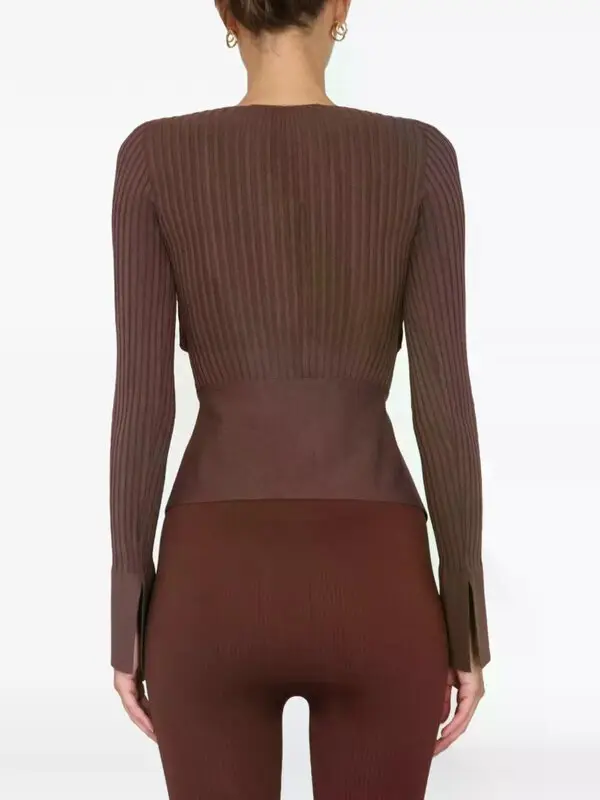 ANDREĀDAMO Tie-front Ribbed Top
