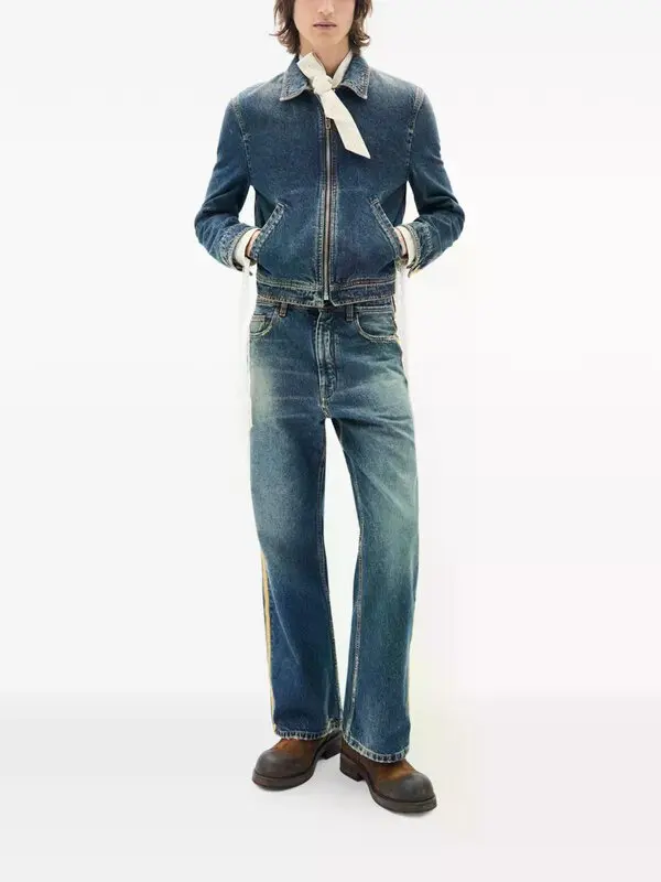 ANN DEMEULEMEESTER Alarik Stonewashed Stripe Trousers