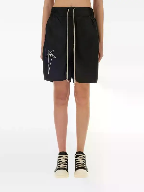 Rick Owens Logo Drawstring Shorts