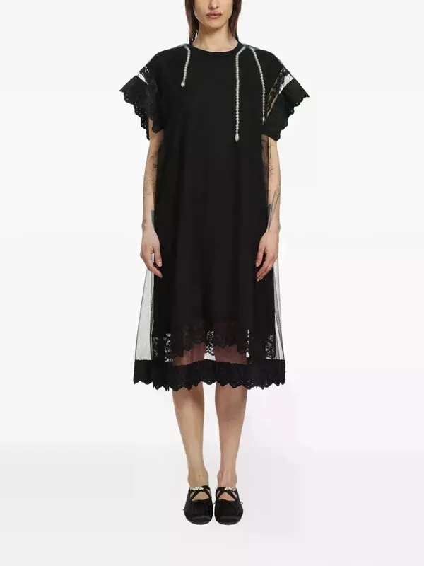 Simone Rocha Layered Lace Trim Dress