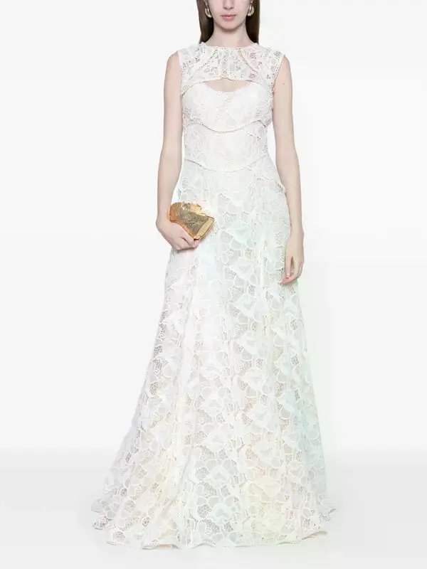 Costarellos Lace Maxi Dress - Neutrals
