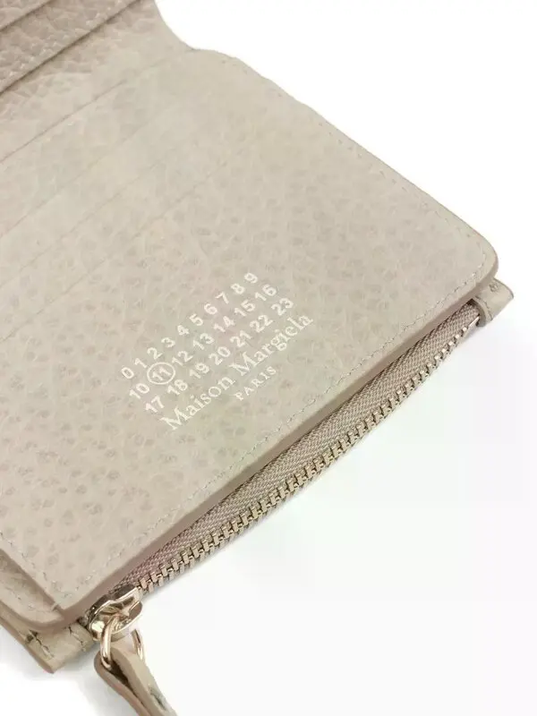 MAISON MARGIELA Grainy Flap Leather Wallet - Neutrals