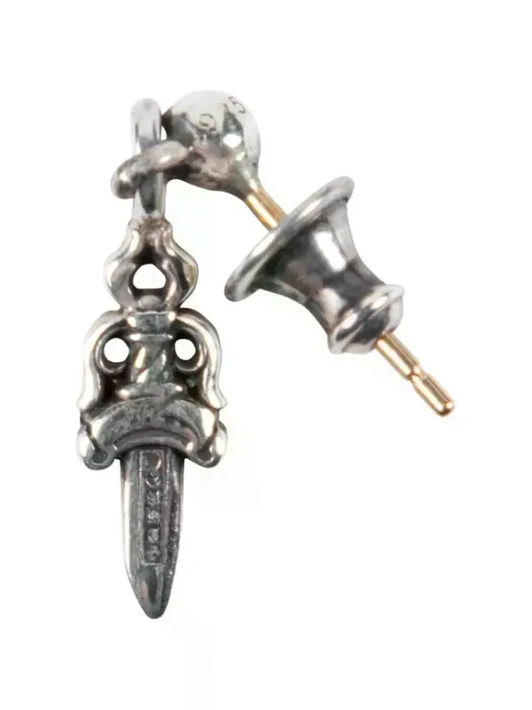 Chrome Hearts Stack Dagger Drop Earring - Silver