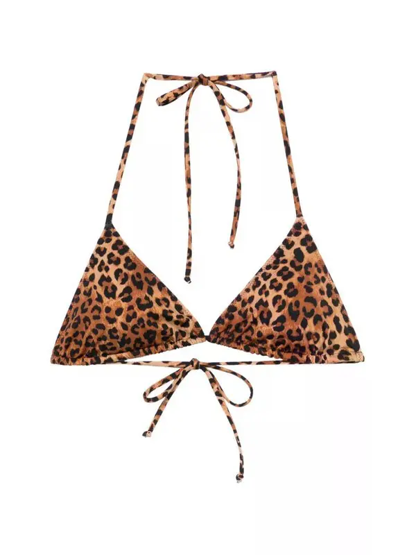 MC2 SAINT BARTH Leah Leopard-print Bikini Top - Brown