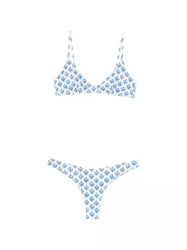 MC2 SAINT BARTH Floral-print Bikini - White