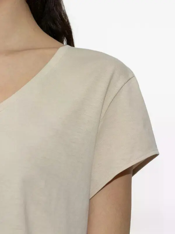 Hanro V-neck Cotton T-shirt - Neutrals