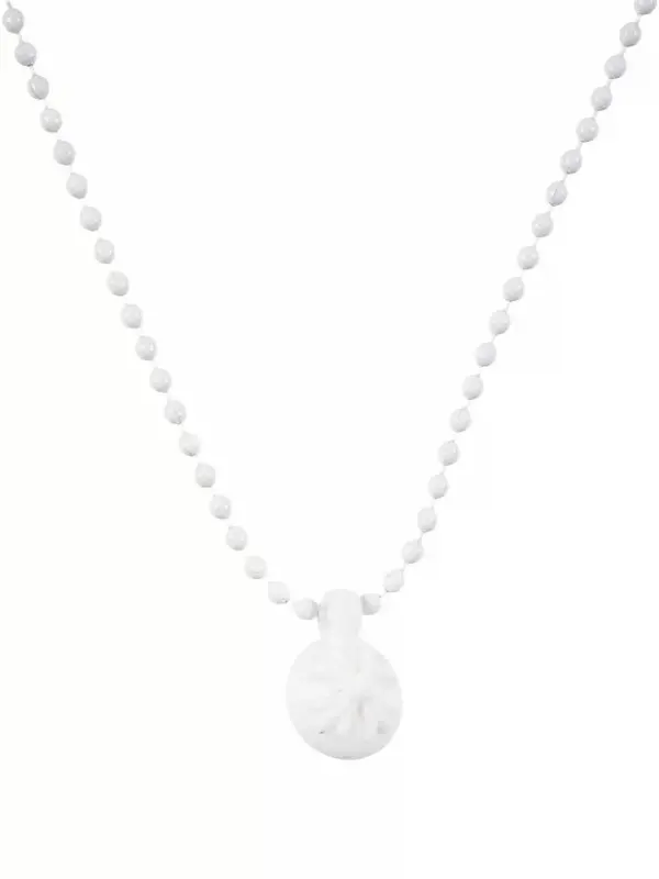 Chrome Hearts Ball Chain Cross Necklace - White