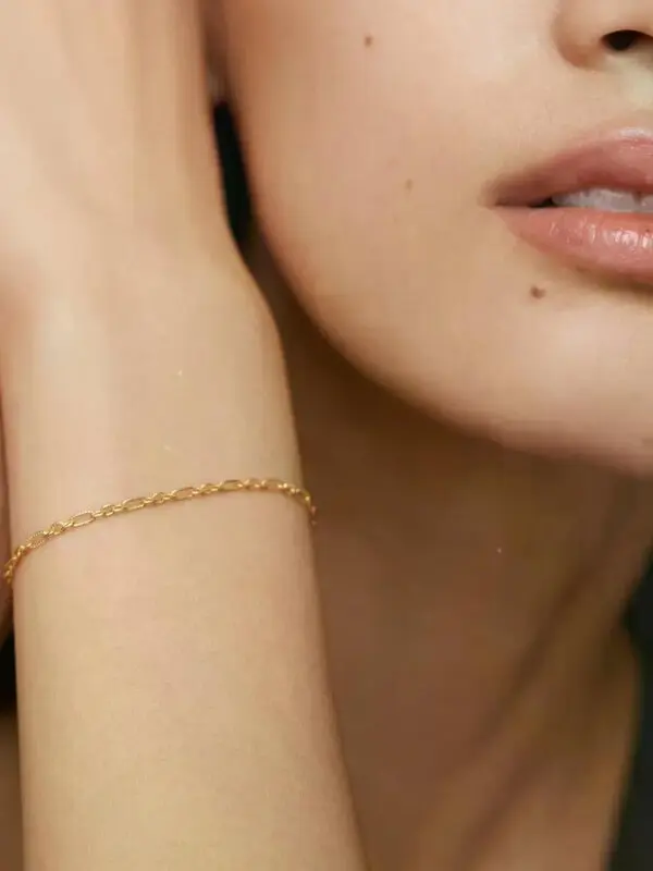 Monica Vinader Textured Link Chain Bracelet - Gold